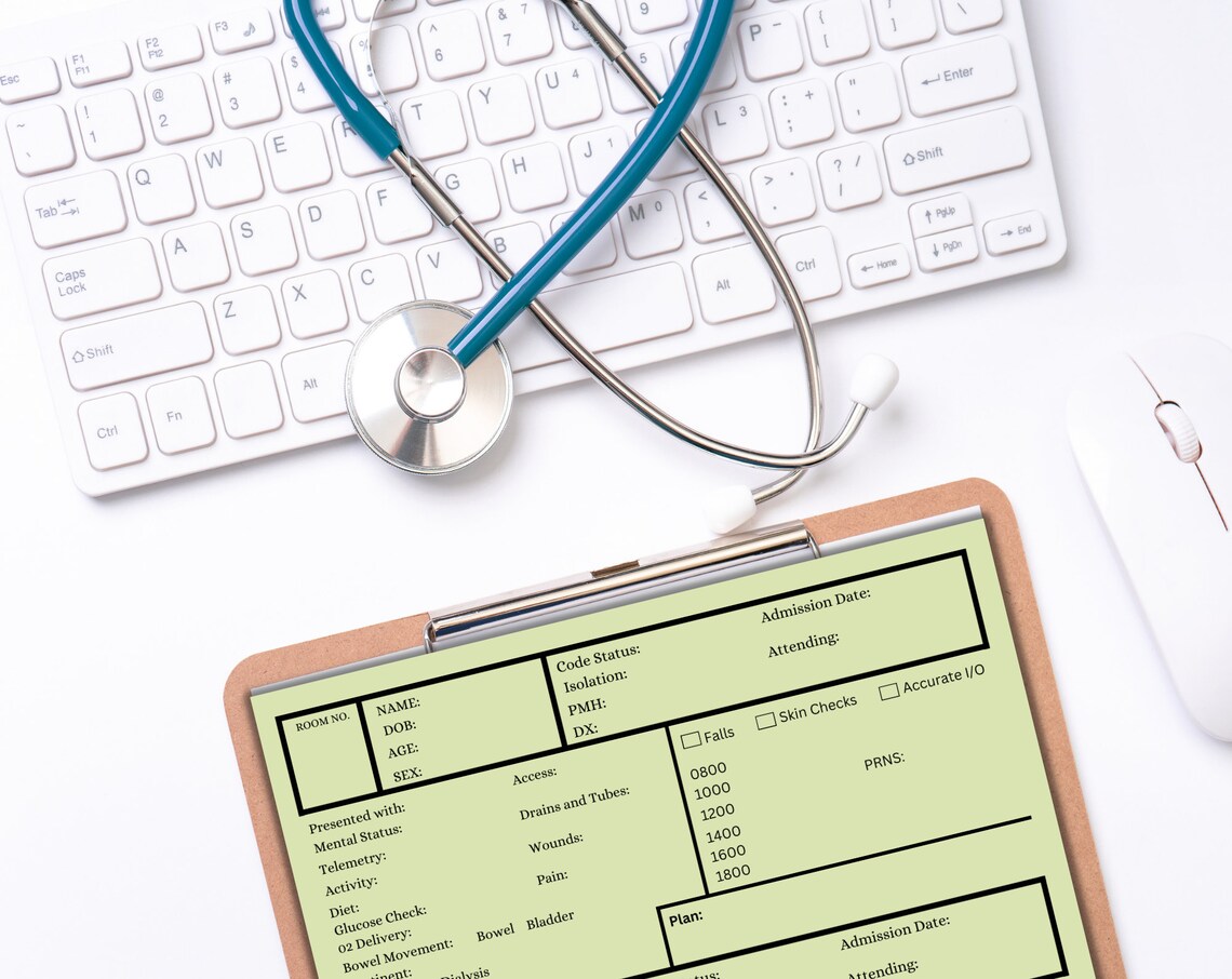 Telemetry Nurse Report Sheet | Printable Sheets | 10 Colours | Digital ...