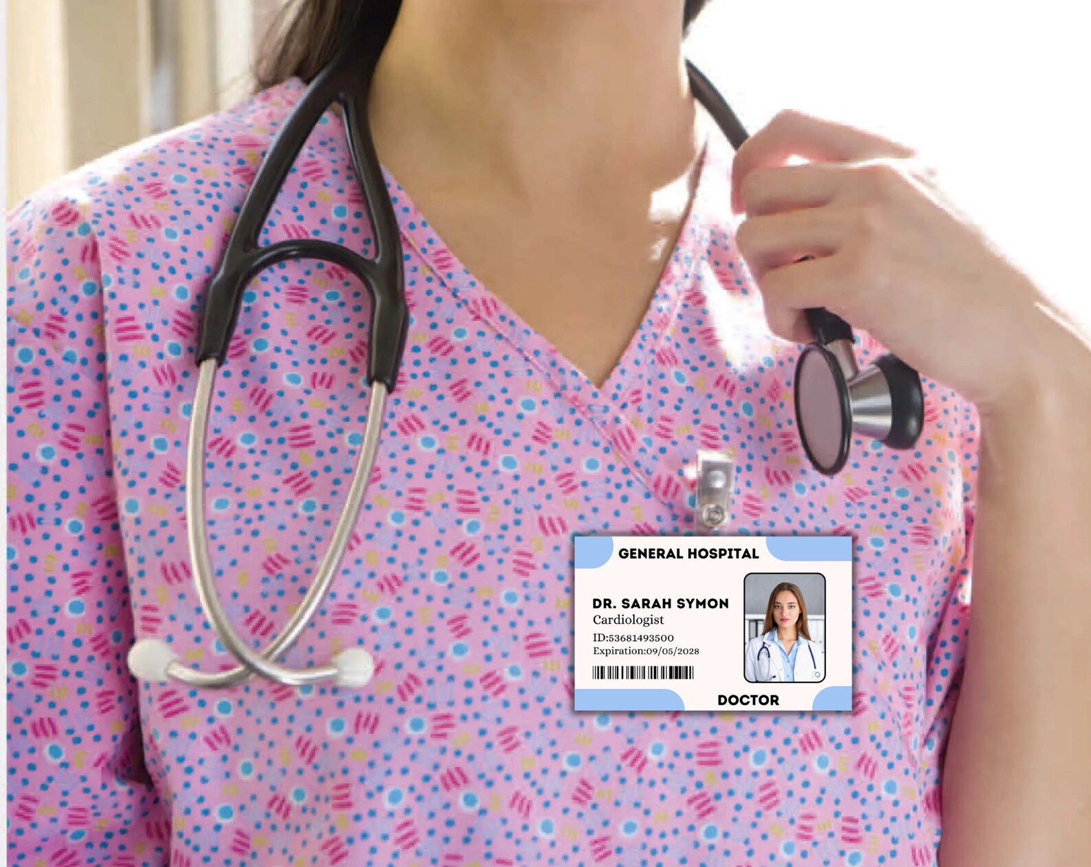 Editable Hospital Staff ID | Doctor ID Badge | Doctor Badge Id ...