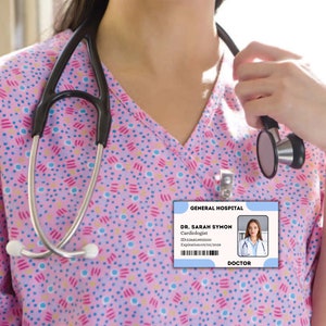 Editable Hospital Staff ID | Doctor ID Badge | Doctor Badge Id ...