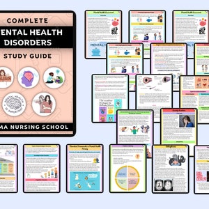Mental Health Disorder Bundle With Flashcards or Stickers | Nursing ...