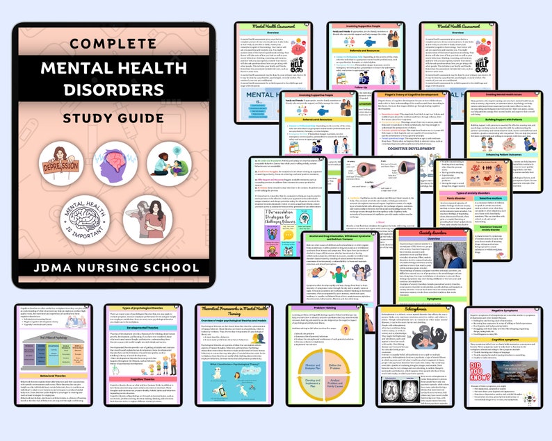 Mental Health Disorder Bundle With Flashcards or Stickers | Nursing ...