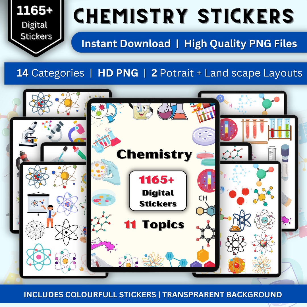 Chemistry Science Digital Stickers | Chemistry Stickers | Digital ...