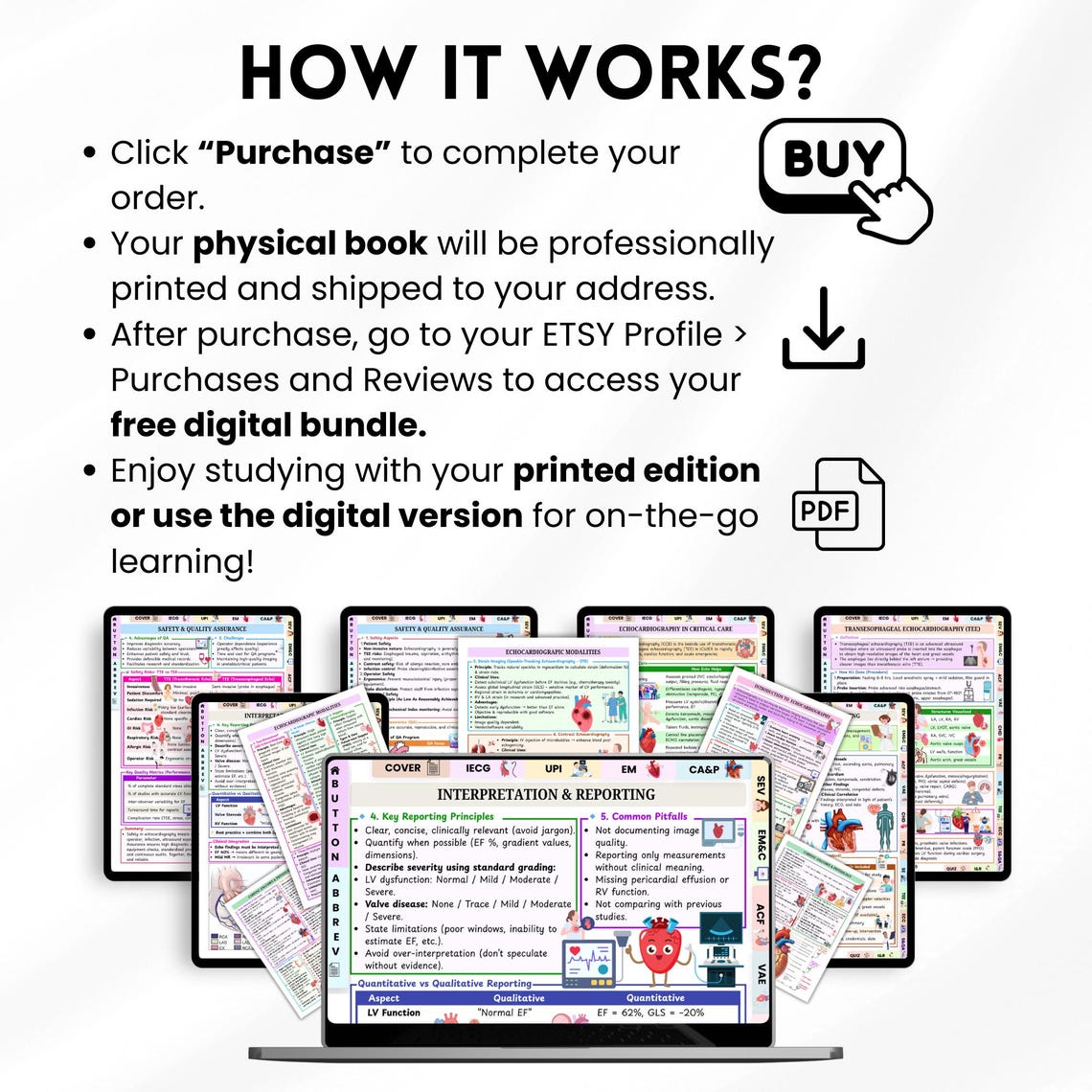 Echocardiography Study Guide Physical Book | Echo Student Resource ...