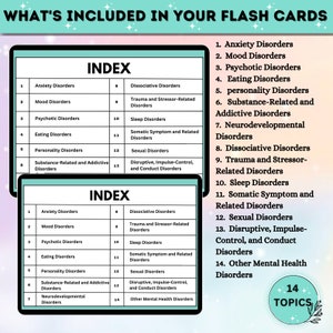 Mental Health Disorder Flash Cards 60 Pages | Study Guide | Nursing ...