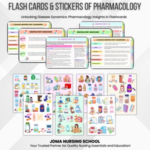 Pharmacology Bundle Hyperlinked 100+pages With Flashcards, Stickers ...