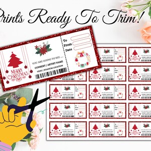 Christmas Voucher | Christmas Ticket Template | Concert Pass | Holiday ...