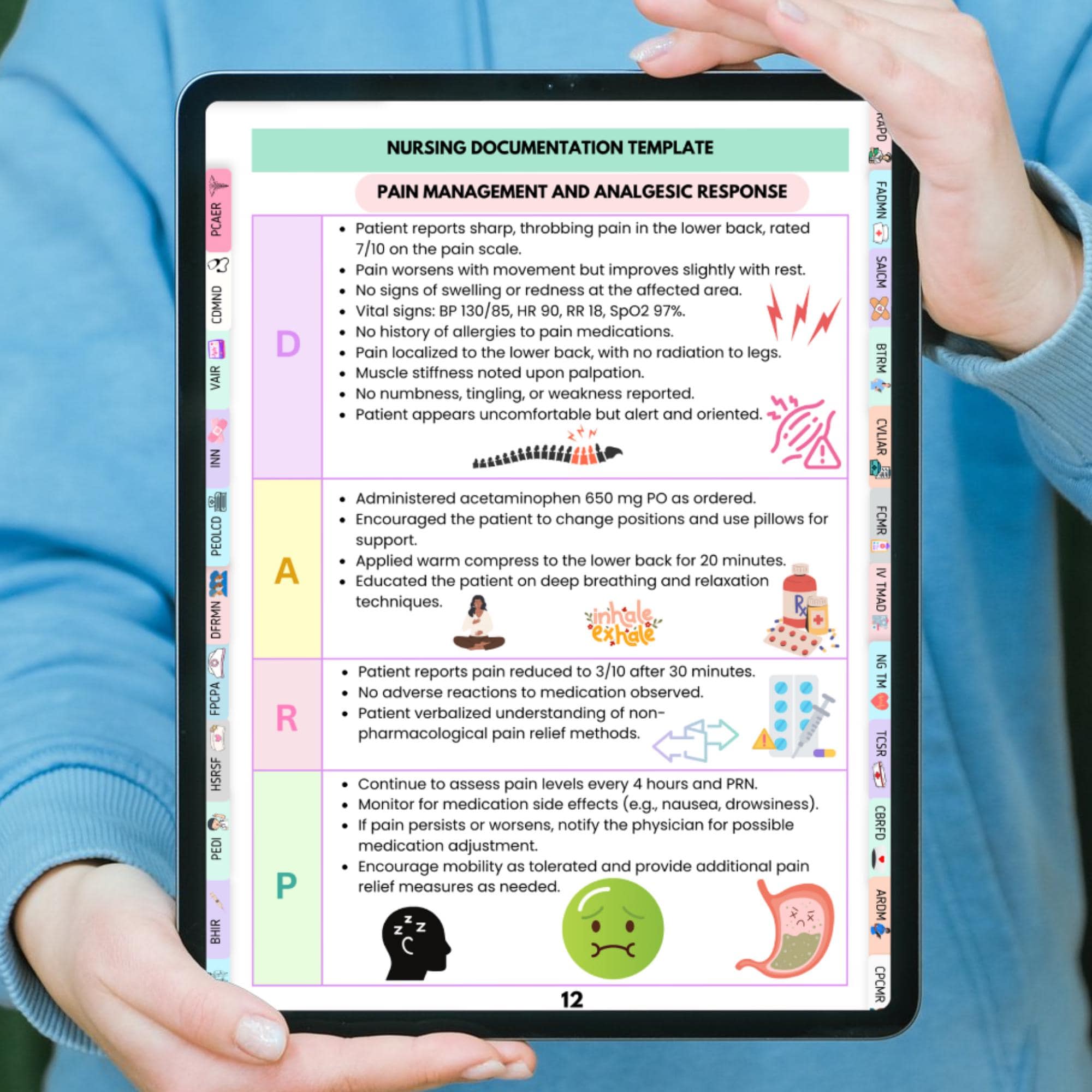 Nursing Documentation Template, Nursing Report Template, Nurse ...