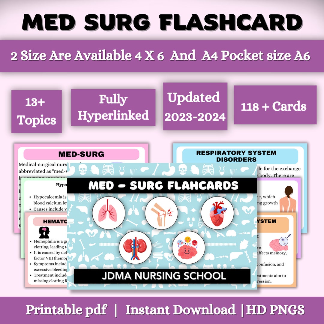 Med-surg Flash Card With Hyperlinked 118flashcard Med-surg Study Note ...