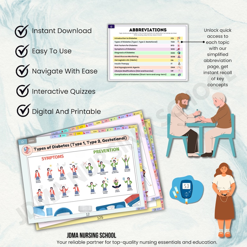 Diabete Flashcard Bundle With Quiz | UPDATED 2025-26 | Nursing Study ...