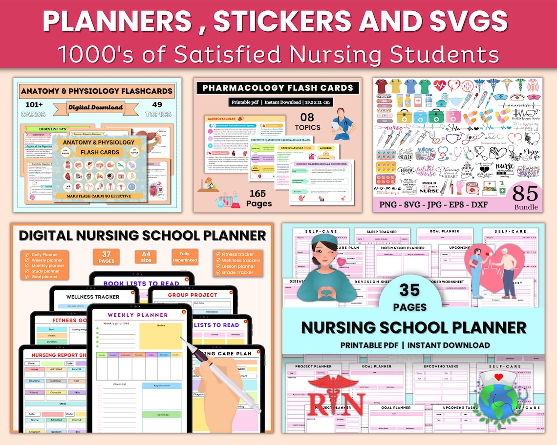 Nursing School | Whole Bundle Shop | Nursing Study Guide | Nclex Study ...