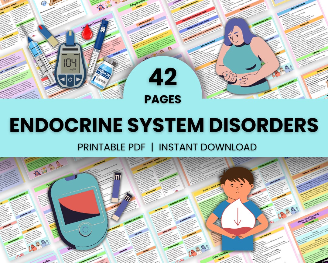 Endocrine System Bundle42page | Nursing Study Guide | Endocrine Med ...