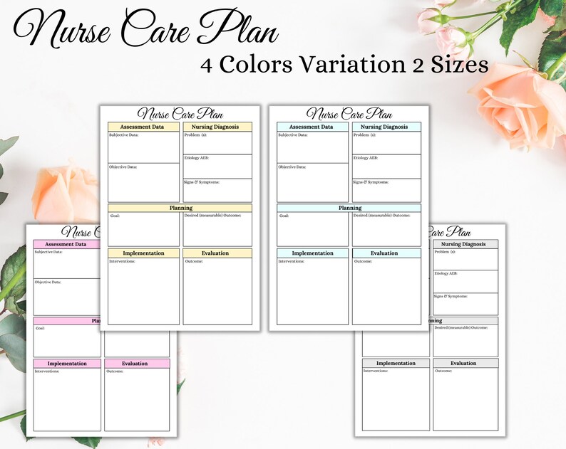 Nurse Care Plan | Nursing Notes | Printable Sheet | Care Plan Template ...
