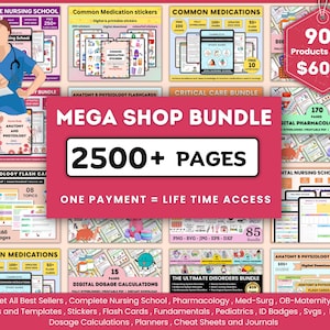 Nursing School | Whole Bundle Shop | Nursing Study Guide | Nclex Study ...