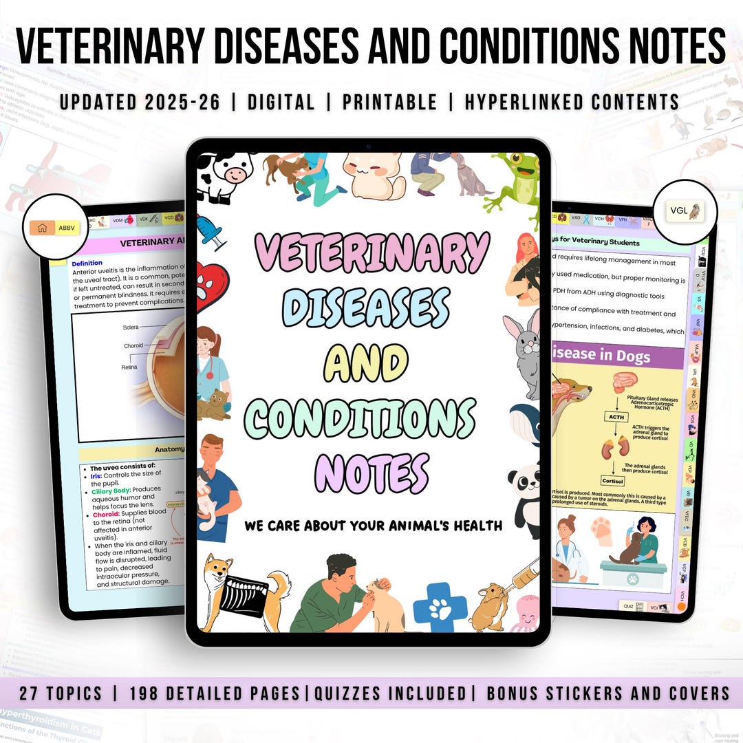 Veterinary Diseases and Conditions Bundle, Updated 2025-26, Animal ...