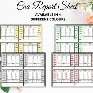 CNA Sheet Report | Cna Template | Printable & Fully Editable | Cna Flow ...