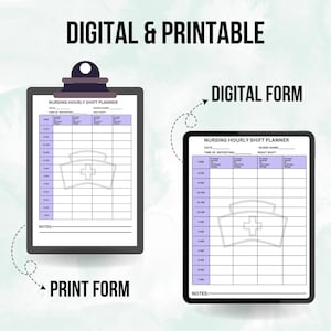 Nurse Hourly Shift Planner Editable | 4 Patient Medication | Report ...