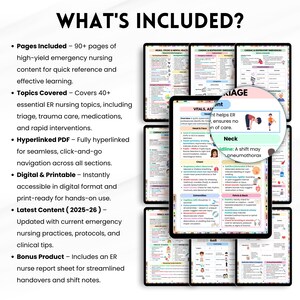 Nursing ER Cheat Sheet Fully Hyperlinked, 40+ Topics, Bonus Covers ...