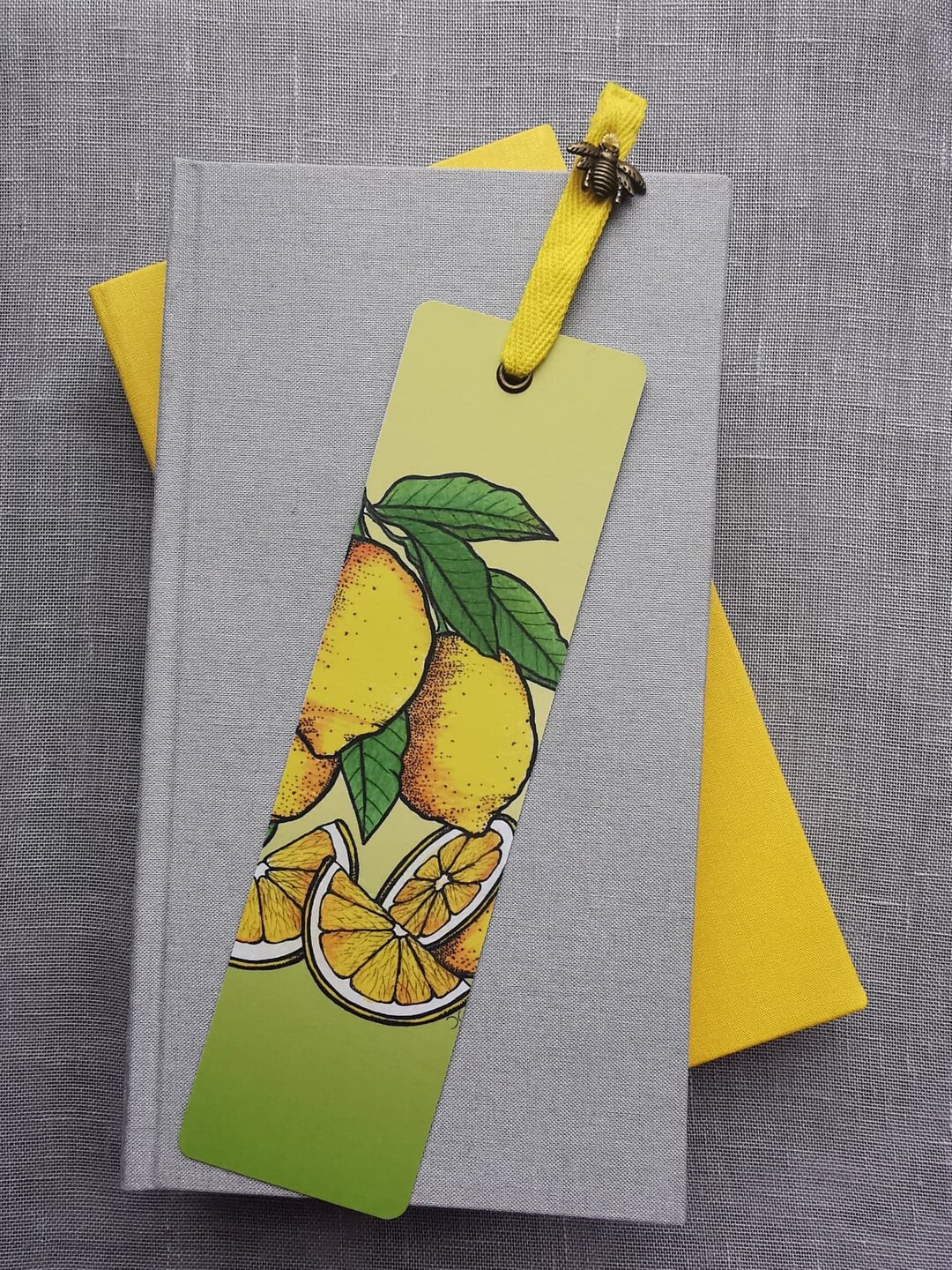Lemon Fruit Double Sided Card Bookmark Botanical Bookmark - Etsy
