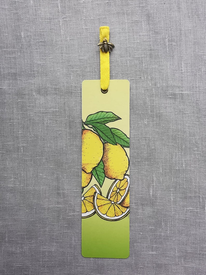 Lemon Fruit Double Sided Card Bookmark Botanical Bookmark - Etsy