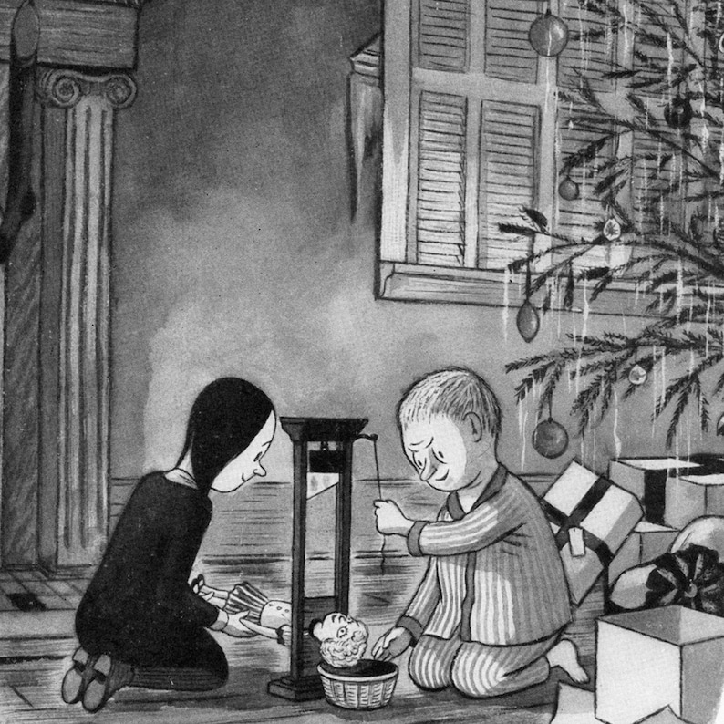 The Addams Family Comics Print | Original Addams Christmas Cartoon ...