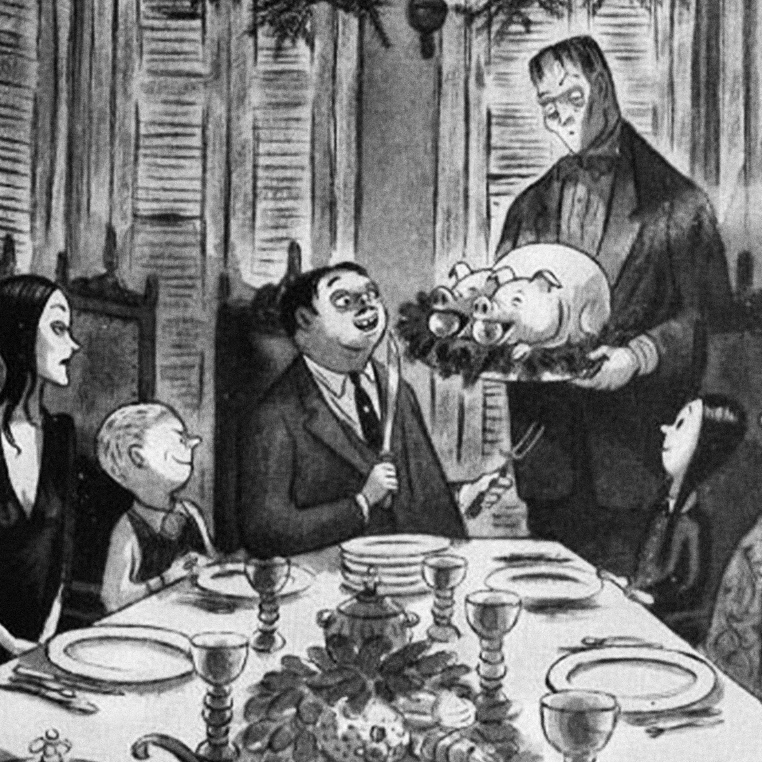 The Addams Family Comics Print Original Addams Cartoon Spooky Dining ...