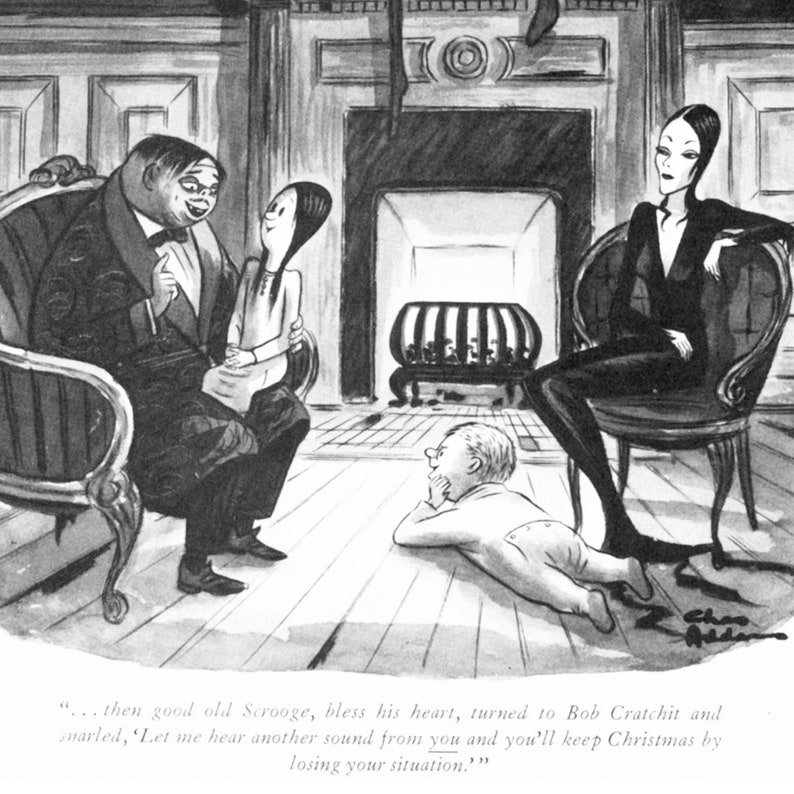 The Addams Family Comics Print Original Addams Christmas Cartoon Spooky ...