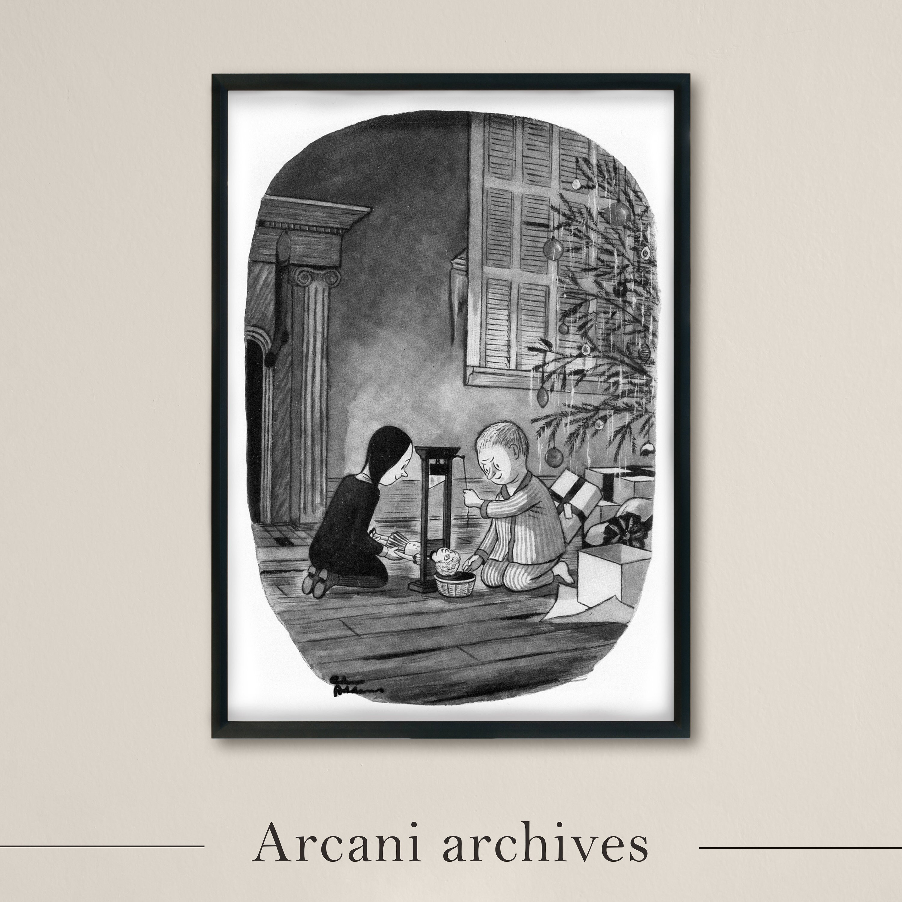 The Addams Family Comics Print | Original Addams Christmas Cartoon ...