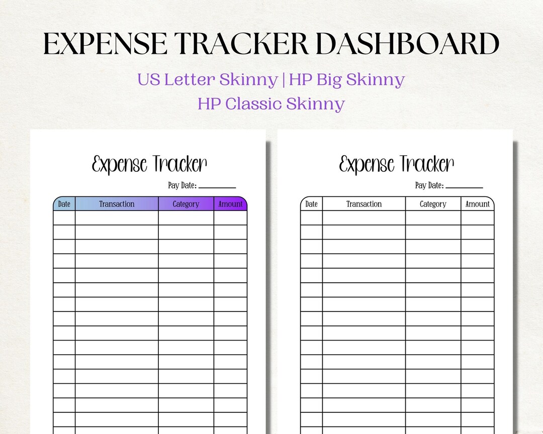 Expense Tracker Printable Digital Expense Tracker Expense - Etsy