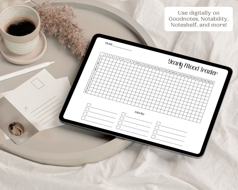 Yearly Mood Tracker Printable Template, Mood Chart, Depression Tracker ...