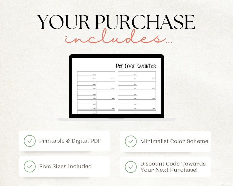 Pen Collection and Color Swatch Planner, Planner Pen Testing Page, Pen ...