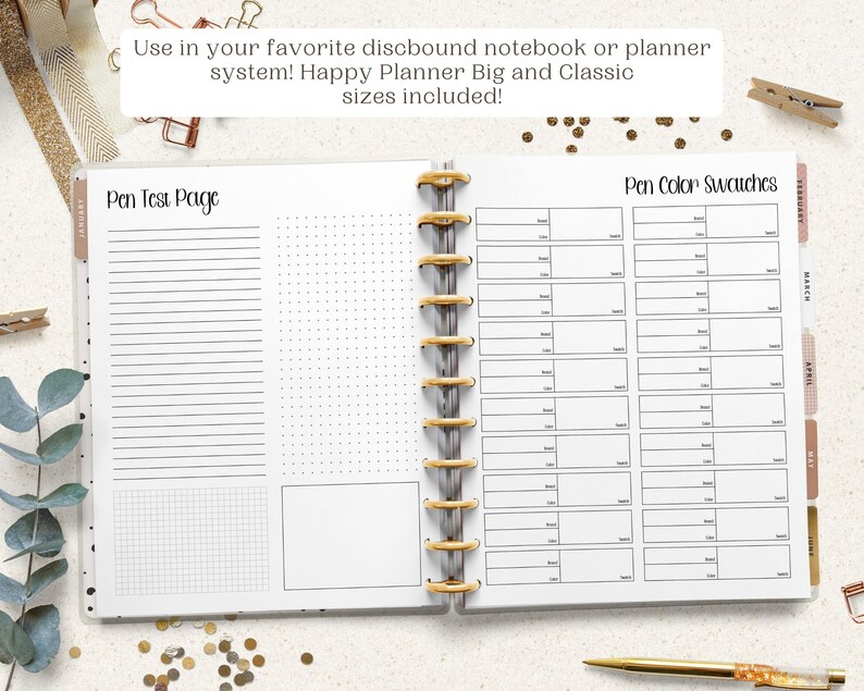 Pen Collection and Color Swatch Planner Planner Pen Testing - Etsy