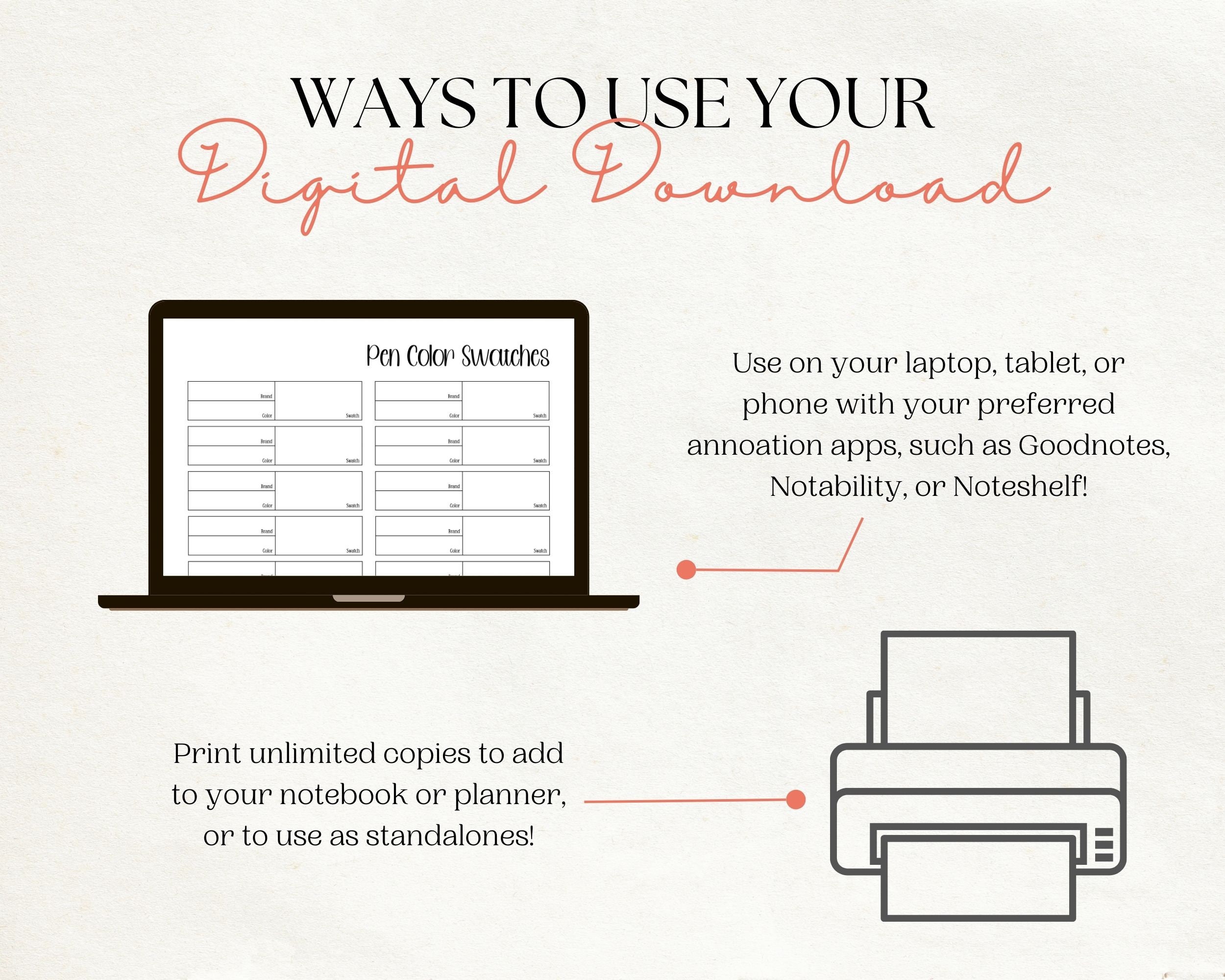 Pen Collection and Color Swatch Planner Planner Pen Testing - Etsy
