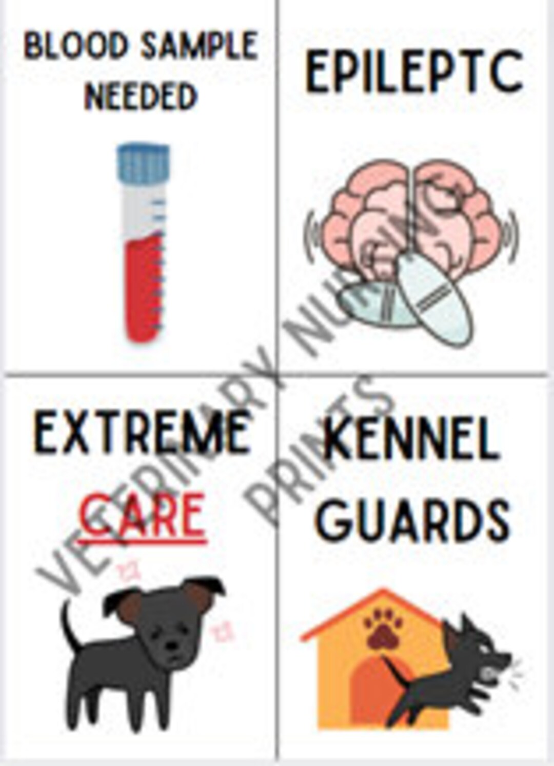 Veterinary Kennel Warning Signs - Etsy