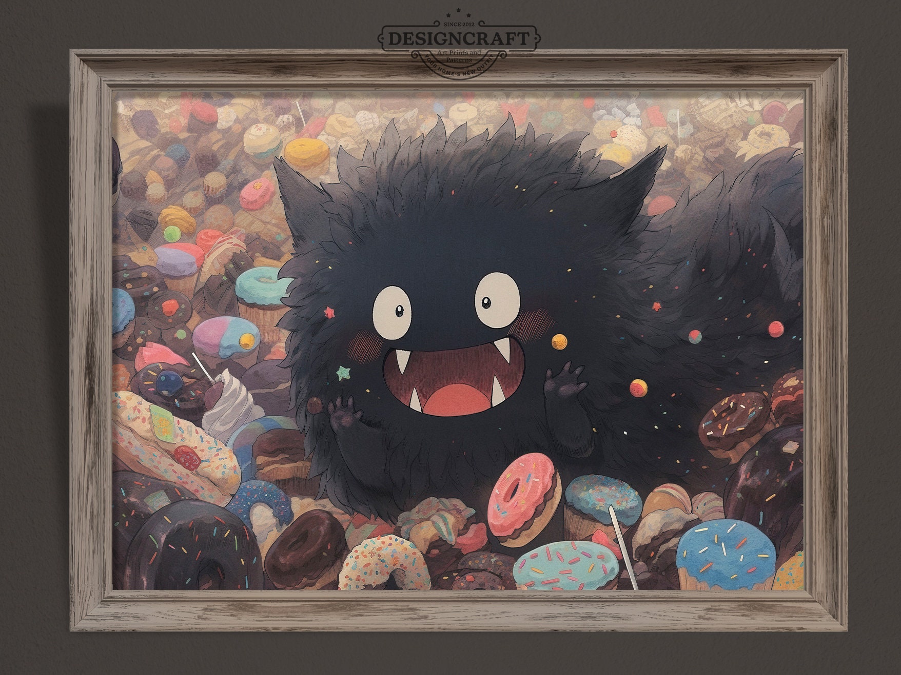 Printable Anime Art Watercolor Soot Sprite Eating Candy - Etsy