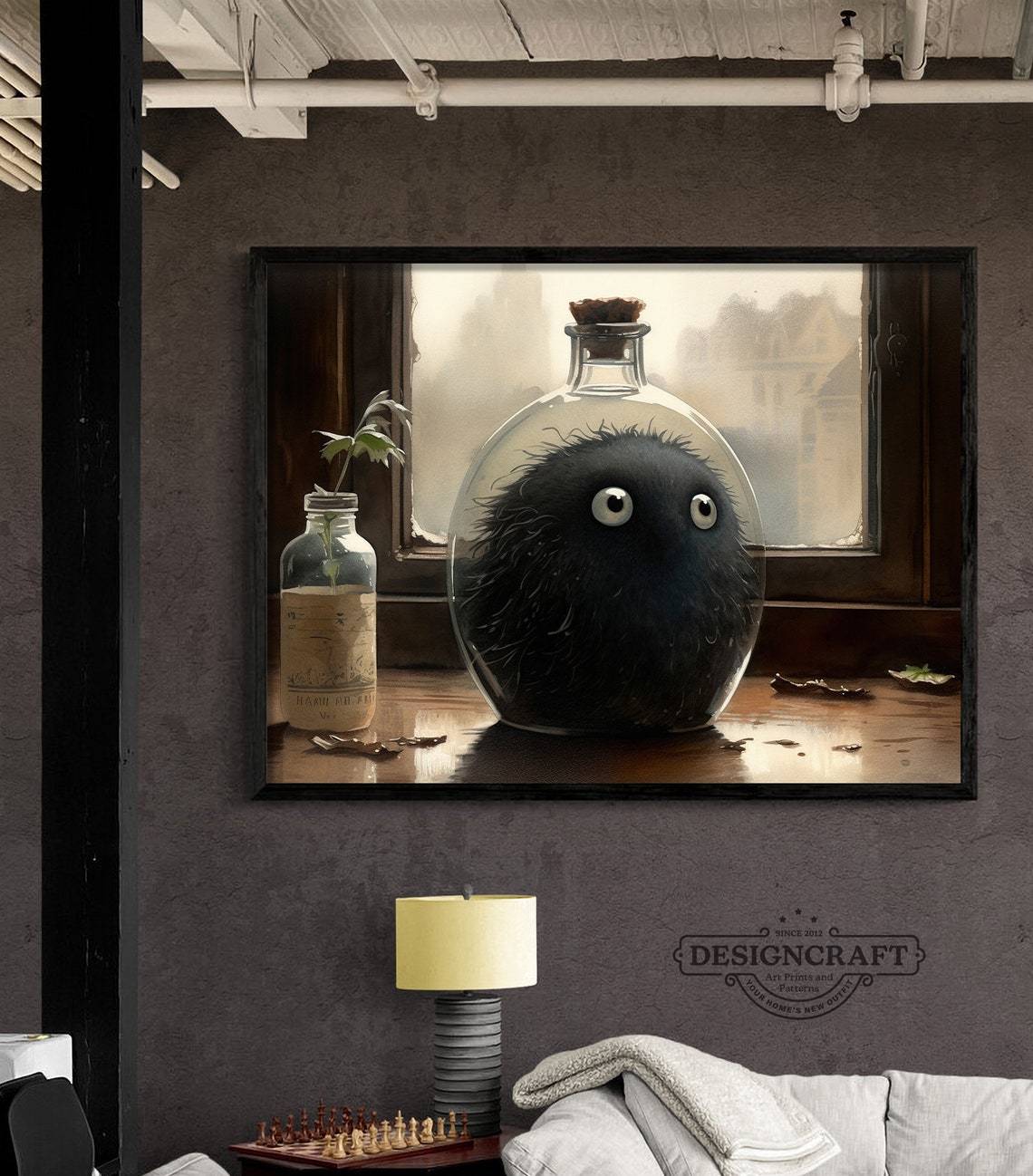 Soot Sprite in Bottle Print Susuwatari, Printable Wall Art, Instant ...