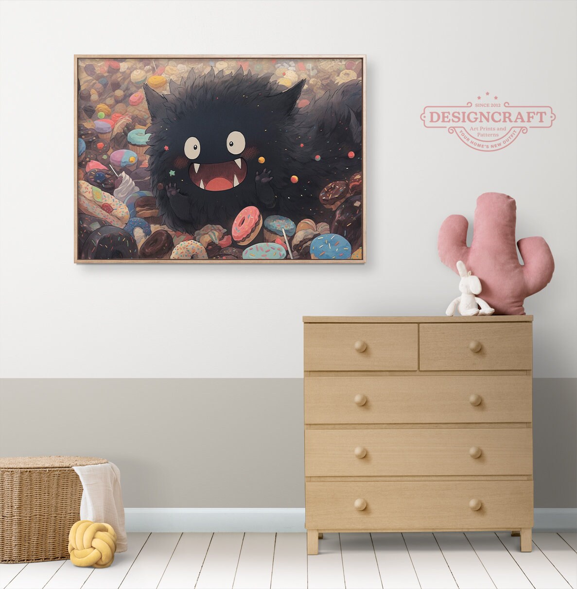 Printable Anime Art, Watercolor Soot Sprite Eating Candy, Painting for ...