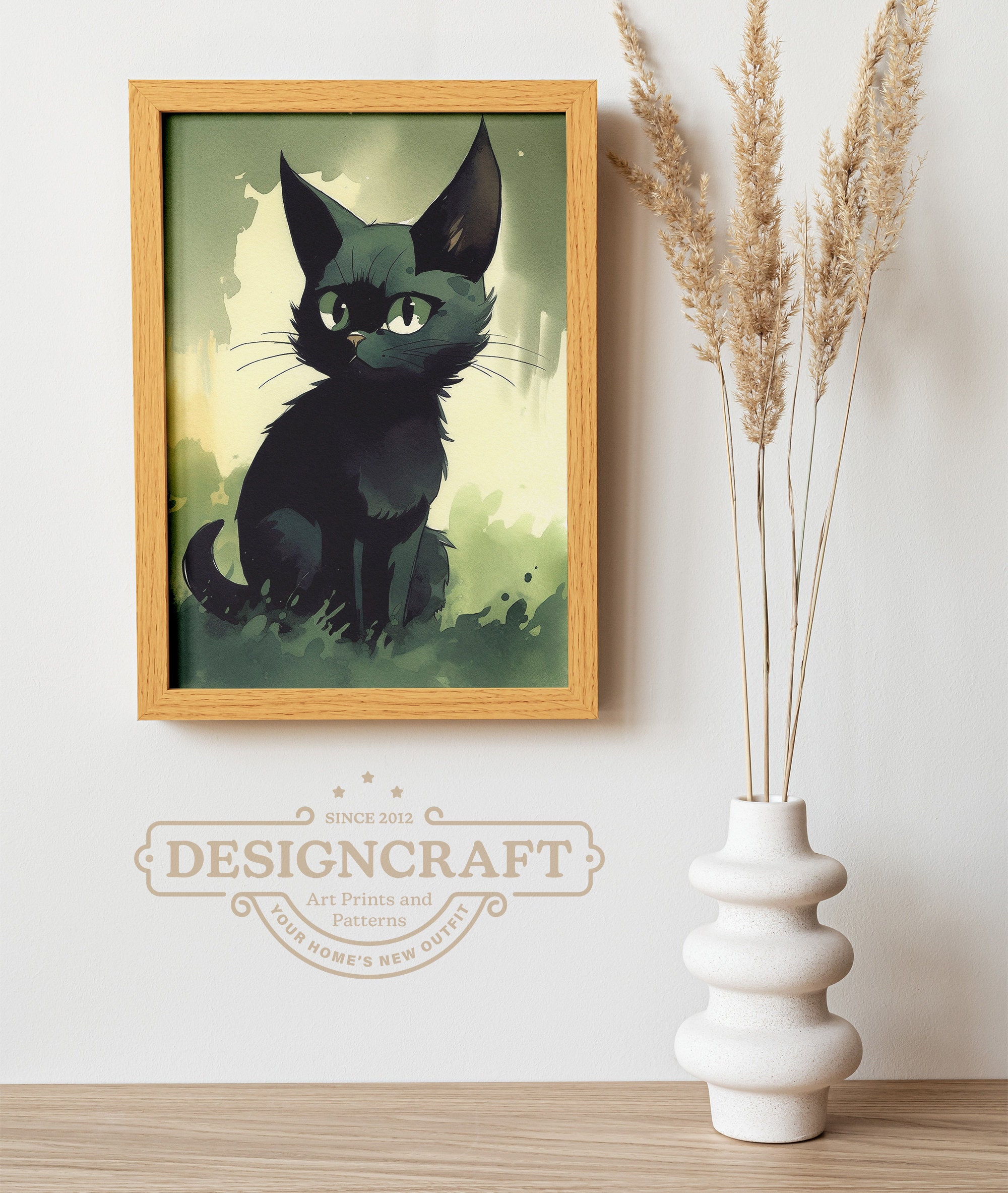 Printable Watercolor Painting Jiji Cat From Kiki's - Etsy