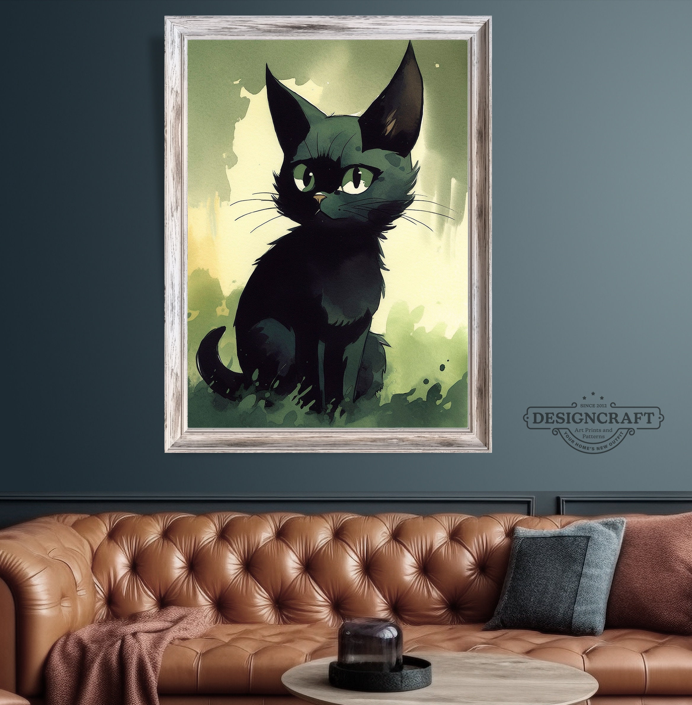Printable Watercolor Painting Jiji Cat From Kiki's - Etsy