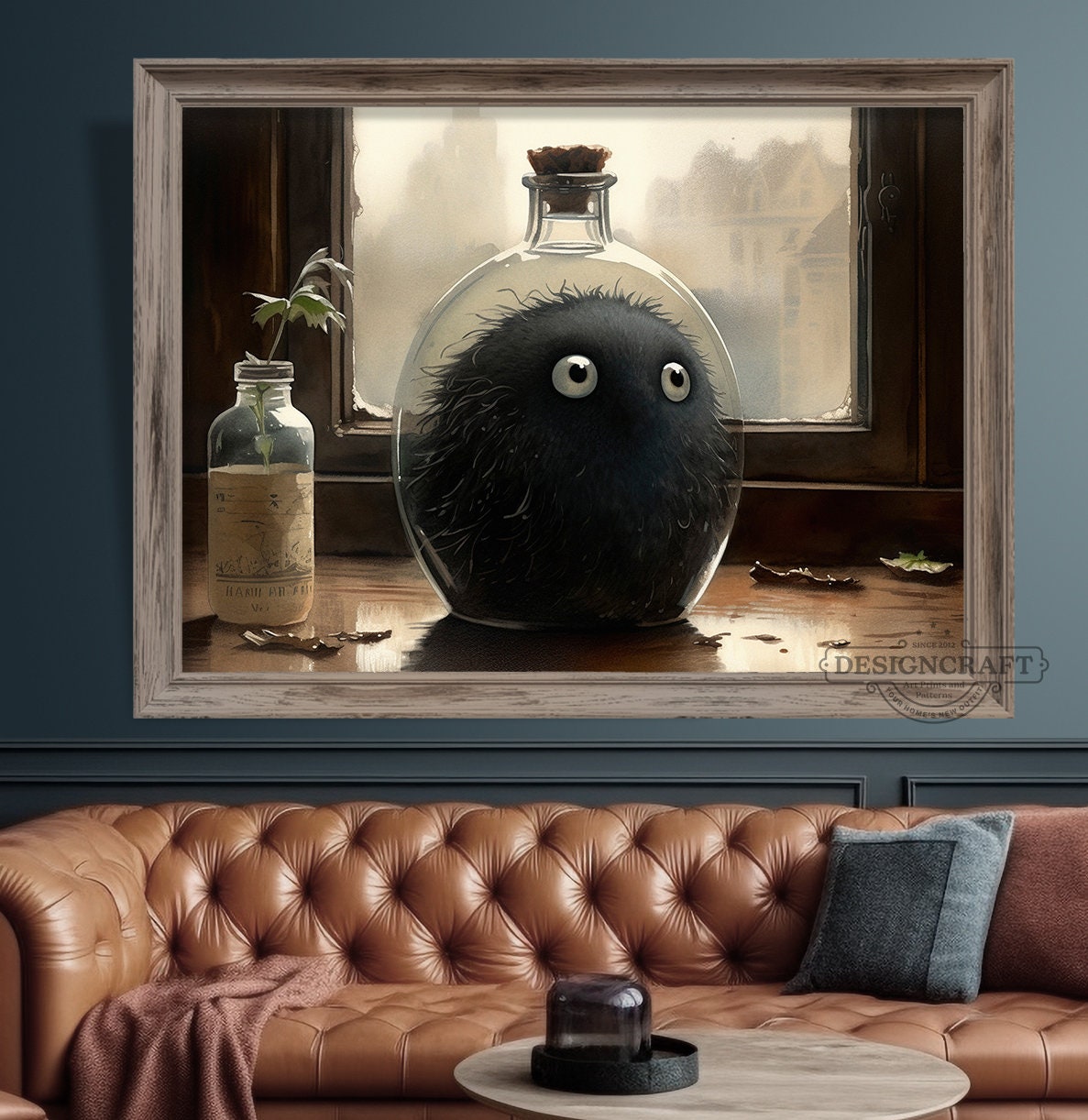 Soot Sprite in Bottle Print Susuwatari, Printable Wall Art, Instant ...