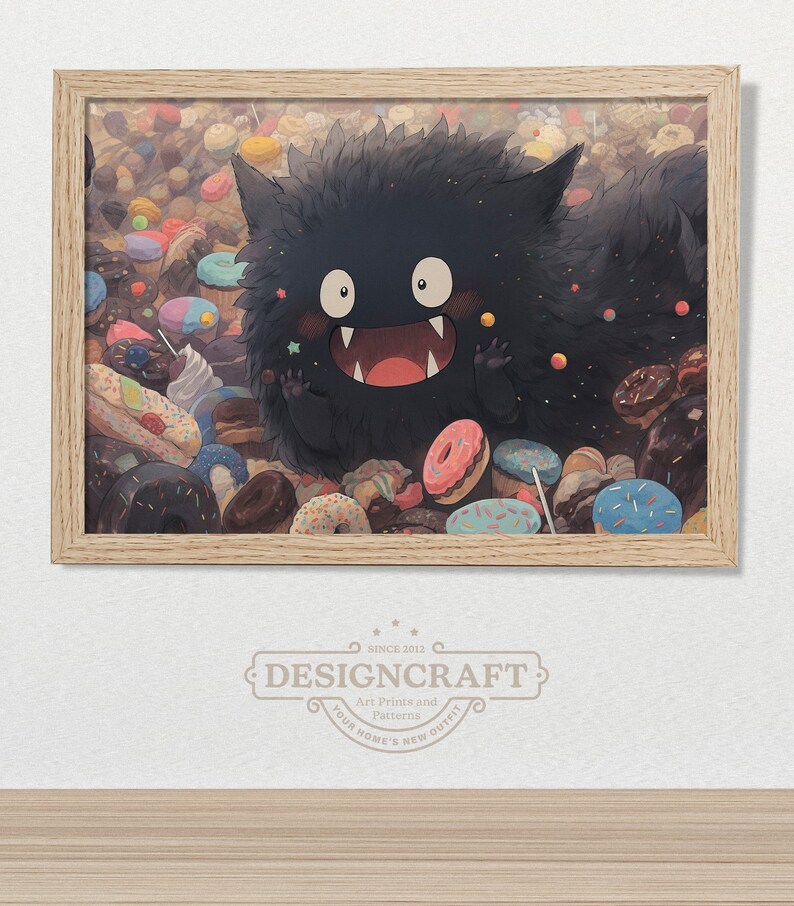 Printable Anime Art Watercolor Soot Sprite Eating Candy - Etsy