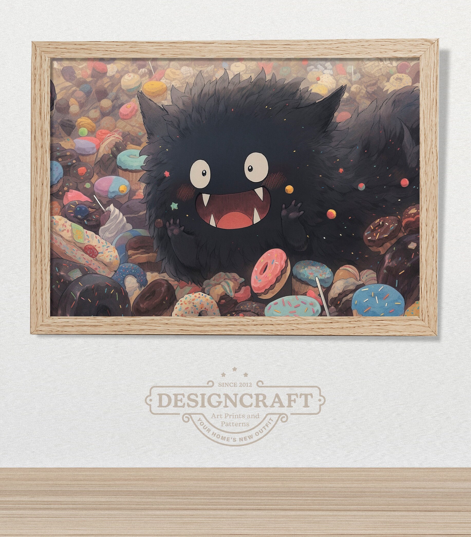 Printable Anime Art Watercolor Soot Sprite Eating Candy - Etsy