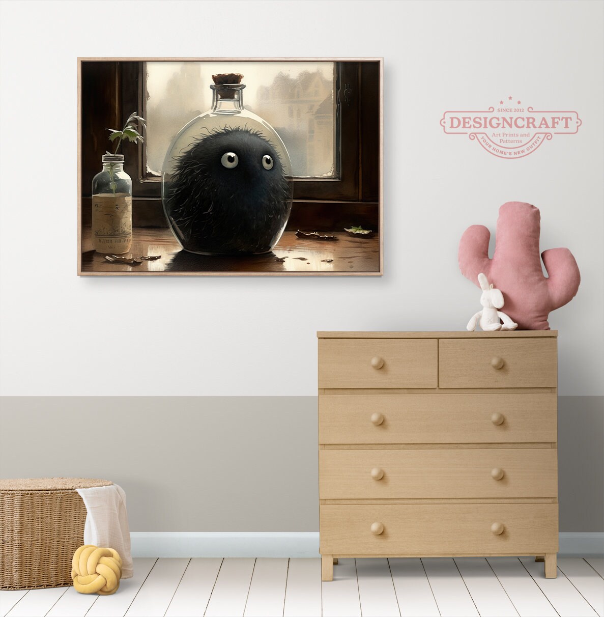 Soot Sprite in Bottle Print Susuwatari, Printable Wall Art, Instant ...