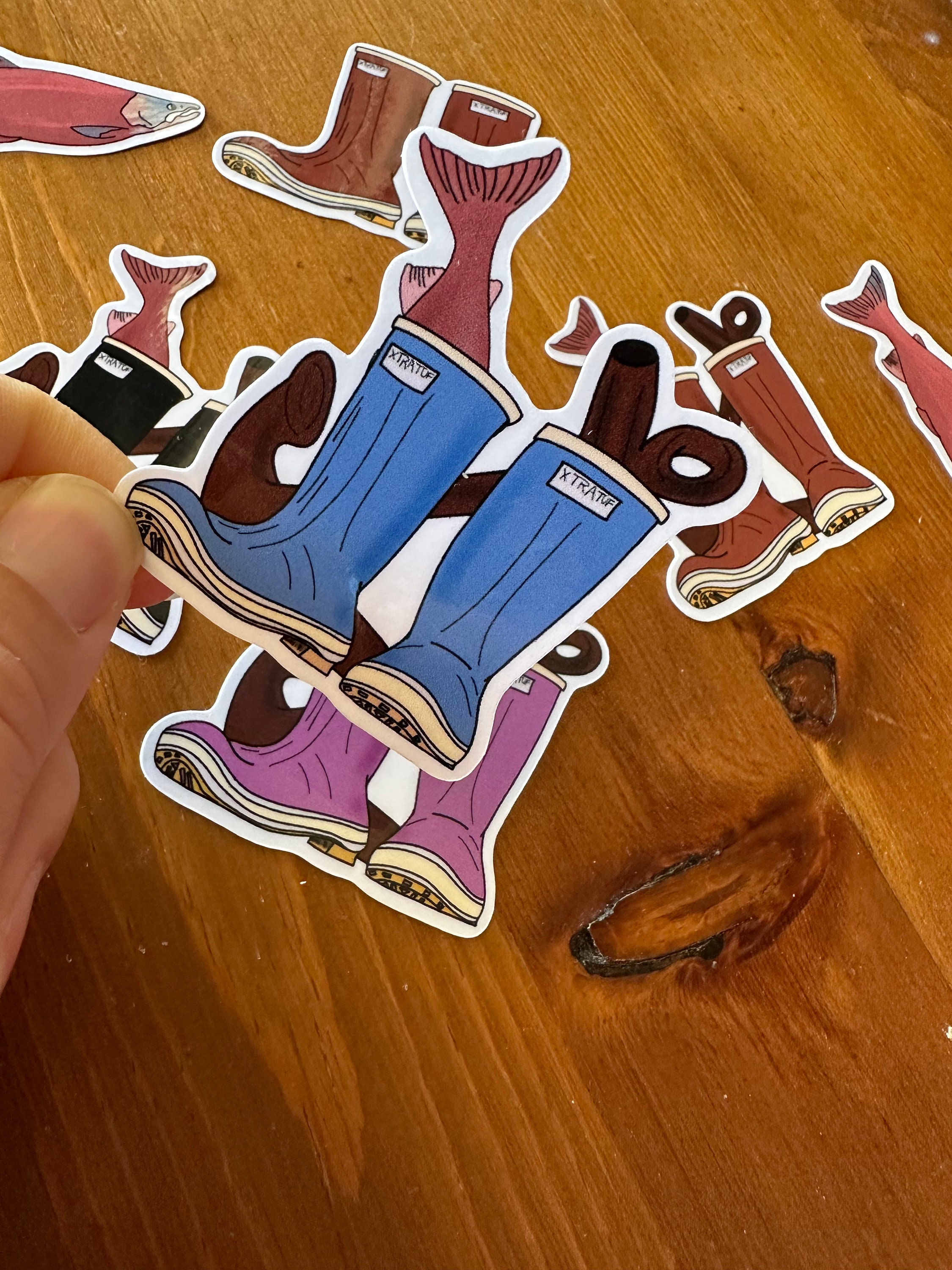 Alaska Boots Xtratuf Sticker Salmon - Etsy