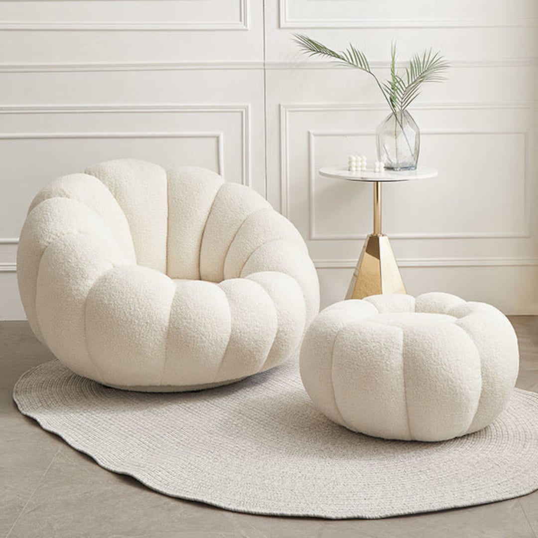 Japanese Scandinavian Pumpkin Floor Sofa With Stool Pumpkin - Etsy