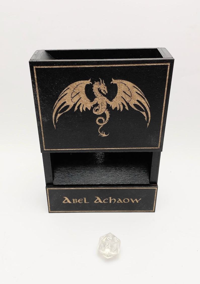 Celtic Dragon Dnd Dungion and Dragons RPG Triforce Set Wooden Dice Tray ...