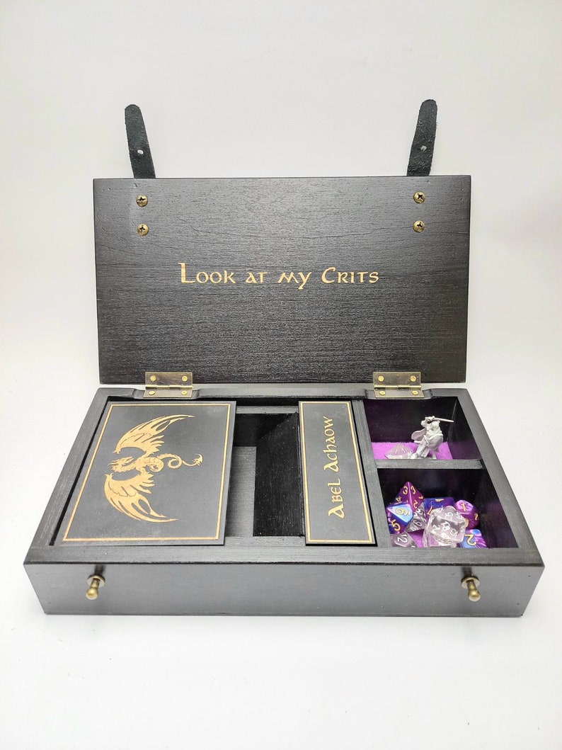 Celtic Dragon Dnd Dungion and Dragons RPG Triforce Set Wooden Dice Tray ...