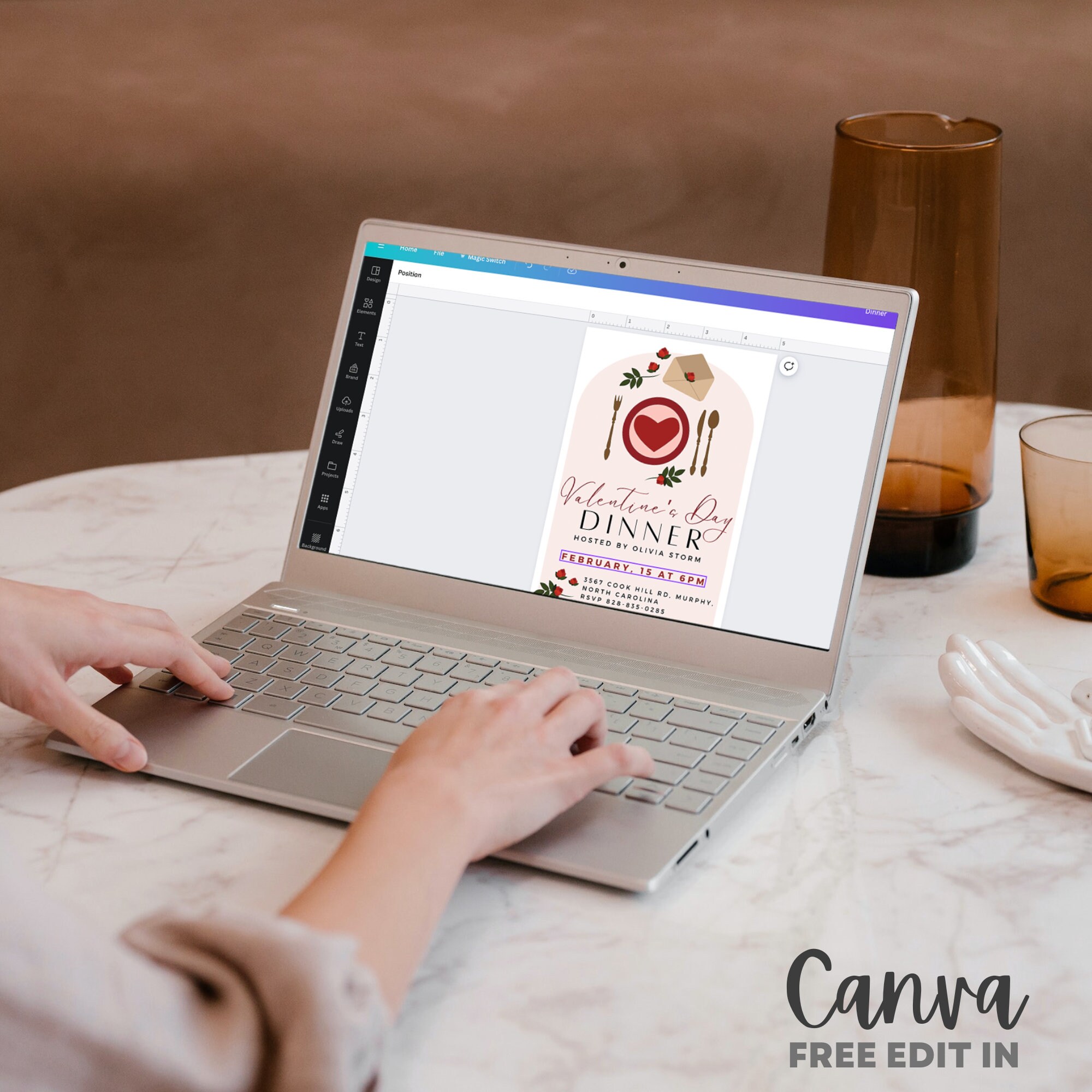 Valentine's Day Dinner Party Invitation Romantic Night Galentine's Day ...