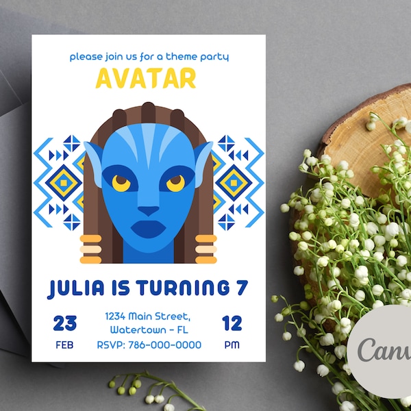 Avatar Birthday Party Invitations - Etsy Canada