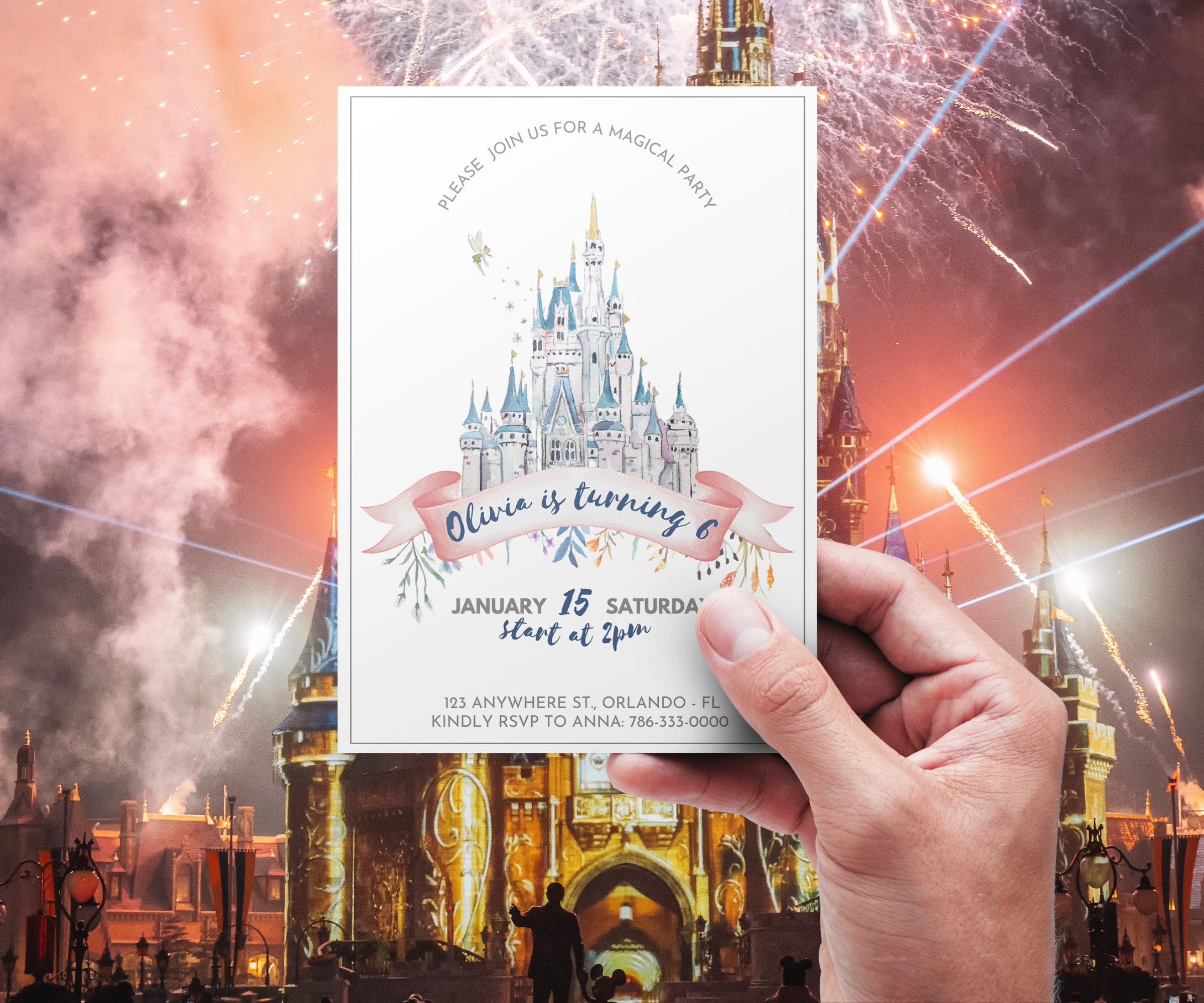 Princess Castle Birthday Invitation Magical Kingdom Kids - Etsy