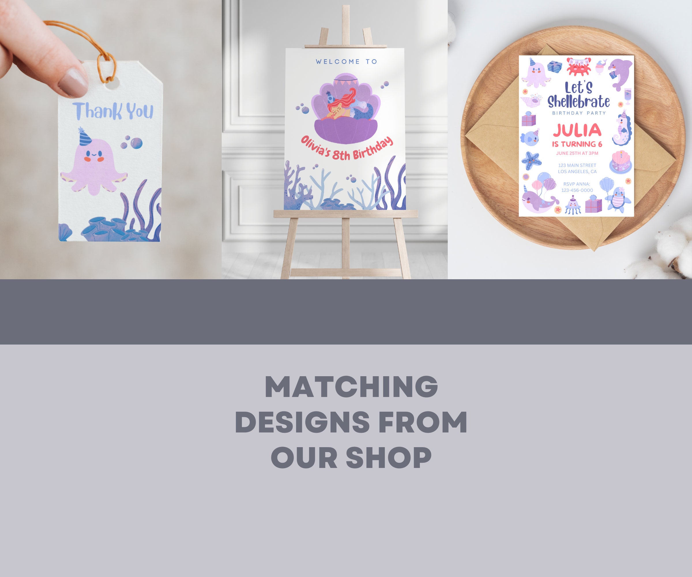 Sea Creatures Cupcake Toppers Birthday Party Ocean Theme Printable ...